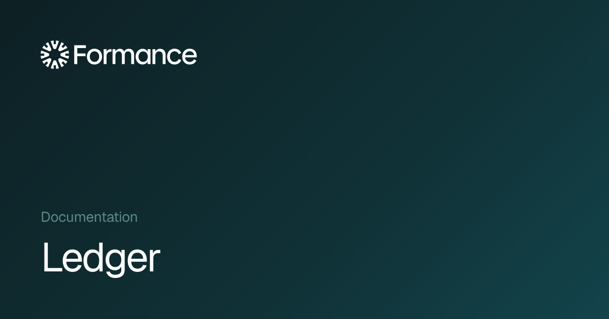 Ledger - Formance Documentation